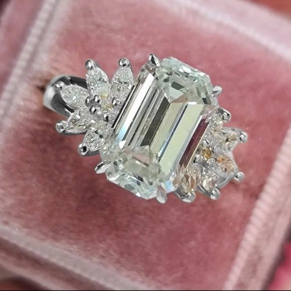 Jewelry | New 925 Silver Luxury Rectangular Cut Diamond Ring | Poshmark